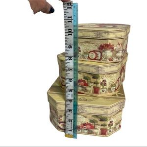 Accents | Retro Set Of 3 French Themed Stackable Decorative Storage ...